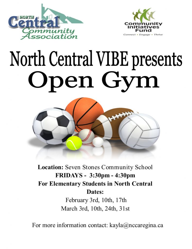 Open Gym Night Poster | North Central Community Association Regina